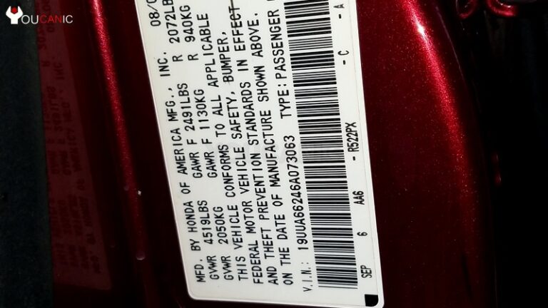 Where To Find Acura VIN Number