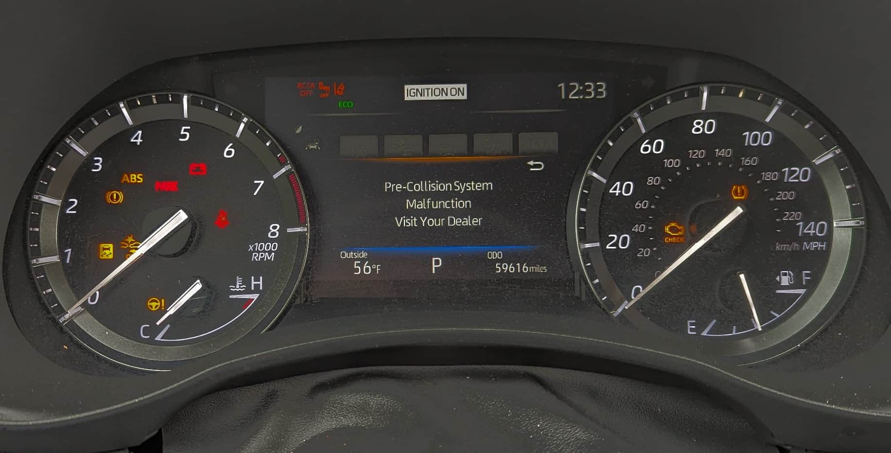 Toyota Pre-Collision System Malfunction Warning Meaning & Causes