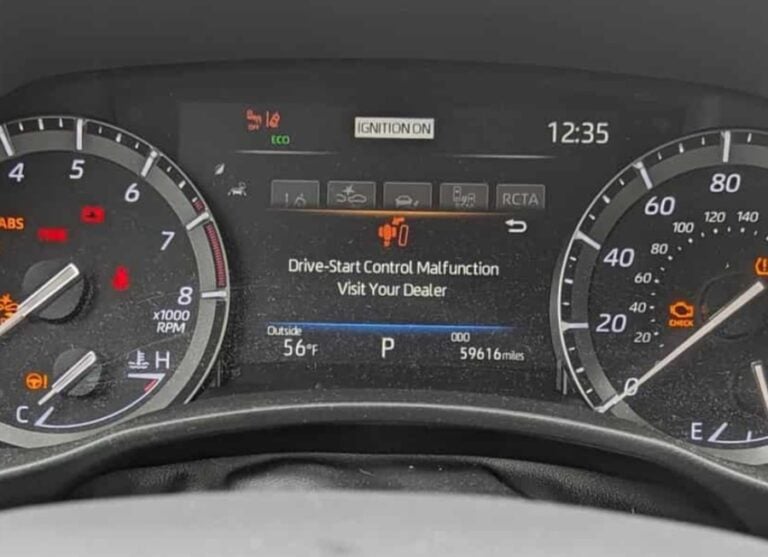 Drive Start Control Malfunction Toyota Common Problems
