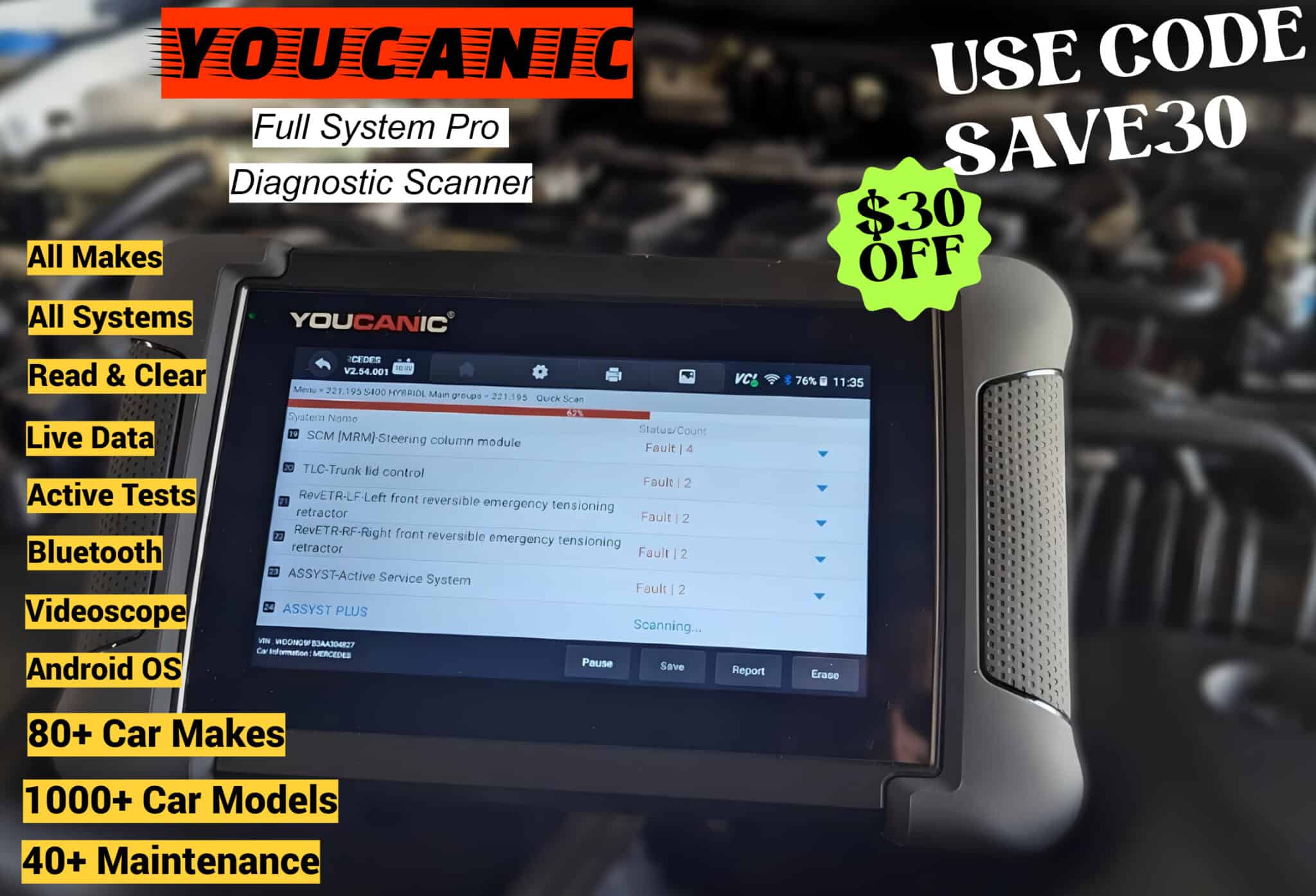 Best OBD2 Scanner For Audi & Volkswagen - YOUCANIC