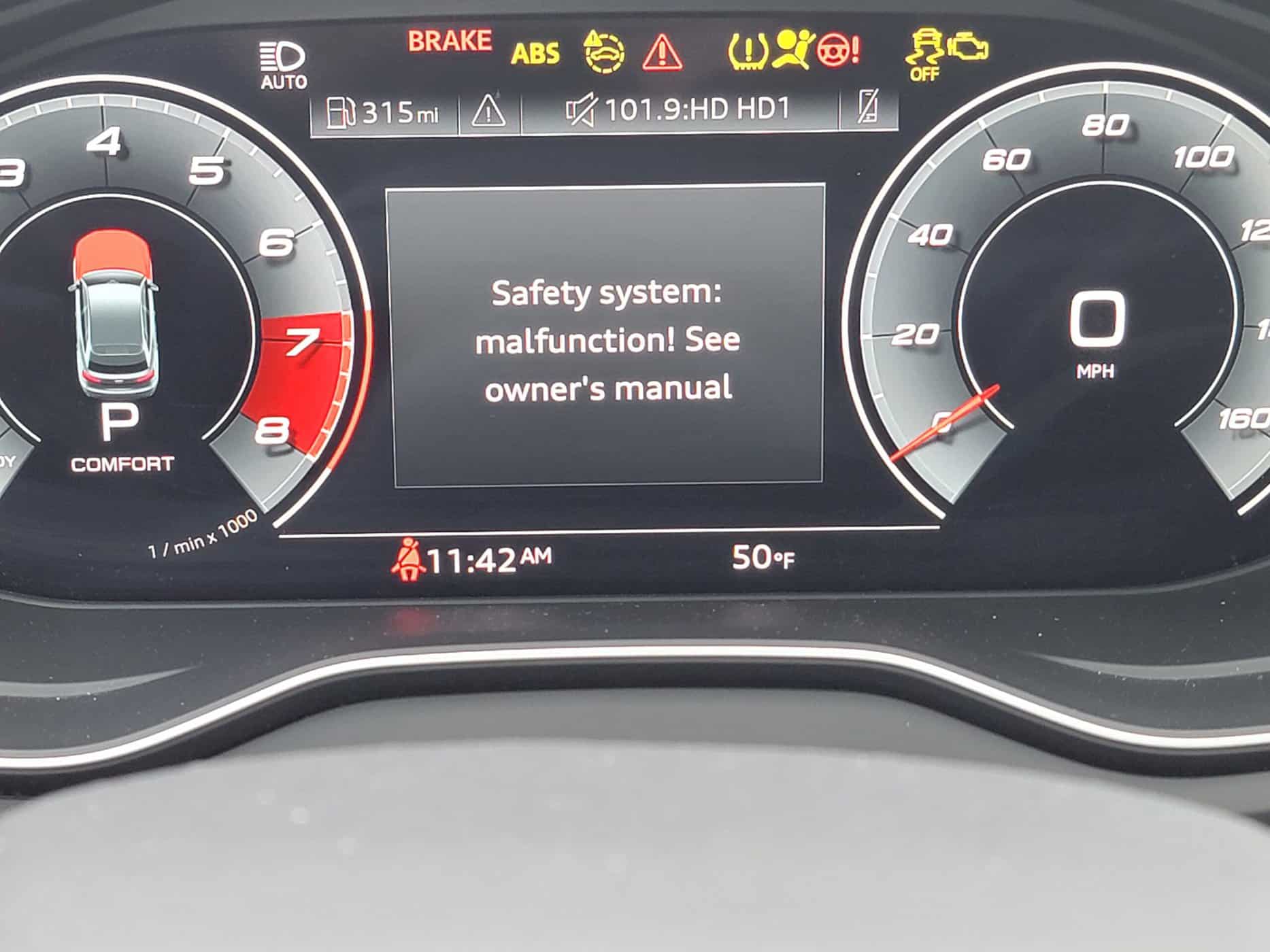 Audi Safety System Error: Causes, Meaning & Solutions