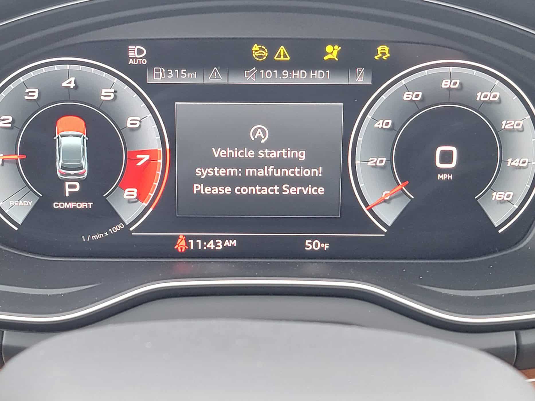 Audi Vehicle Starting System Malfunction: Meaning & Causes