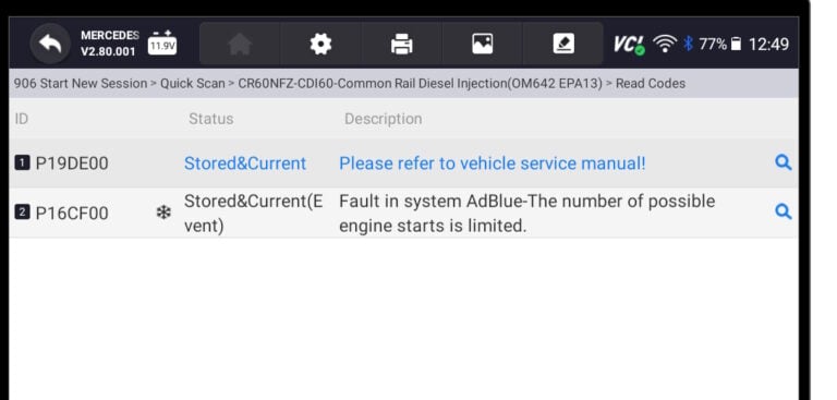 Mercedes Number Of Starts Limited Engine Start Not Possible P19de P16cf ...